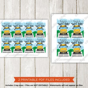 Bus Driver Gift Tag - Printable Bus Driver Appreciation Card - Bus ...