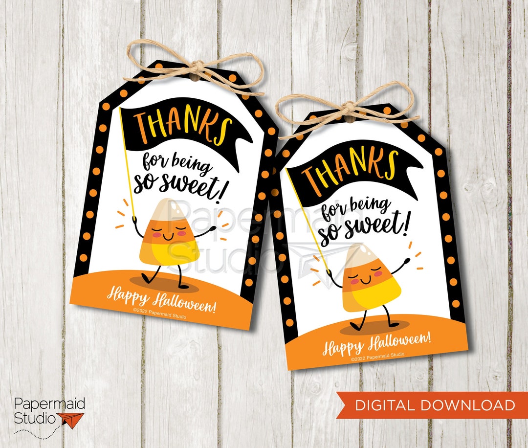 Halloween Thank You Tag Printable - Coworker Halloween Gift Tag - Staff ...