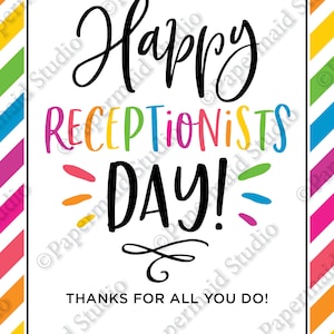PRINTABLE Receptionists Day Thank You Card National - Etsy