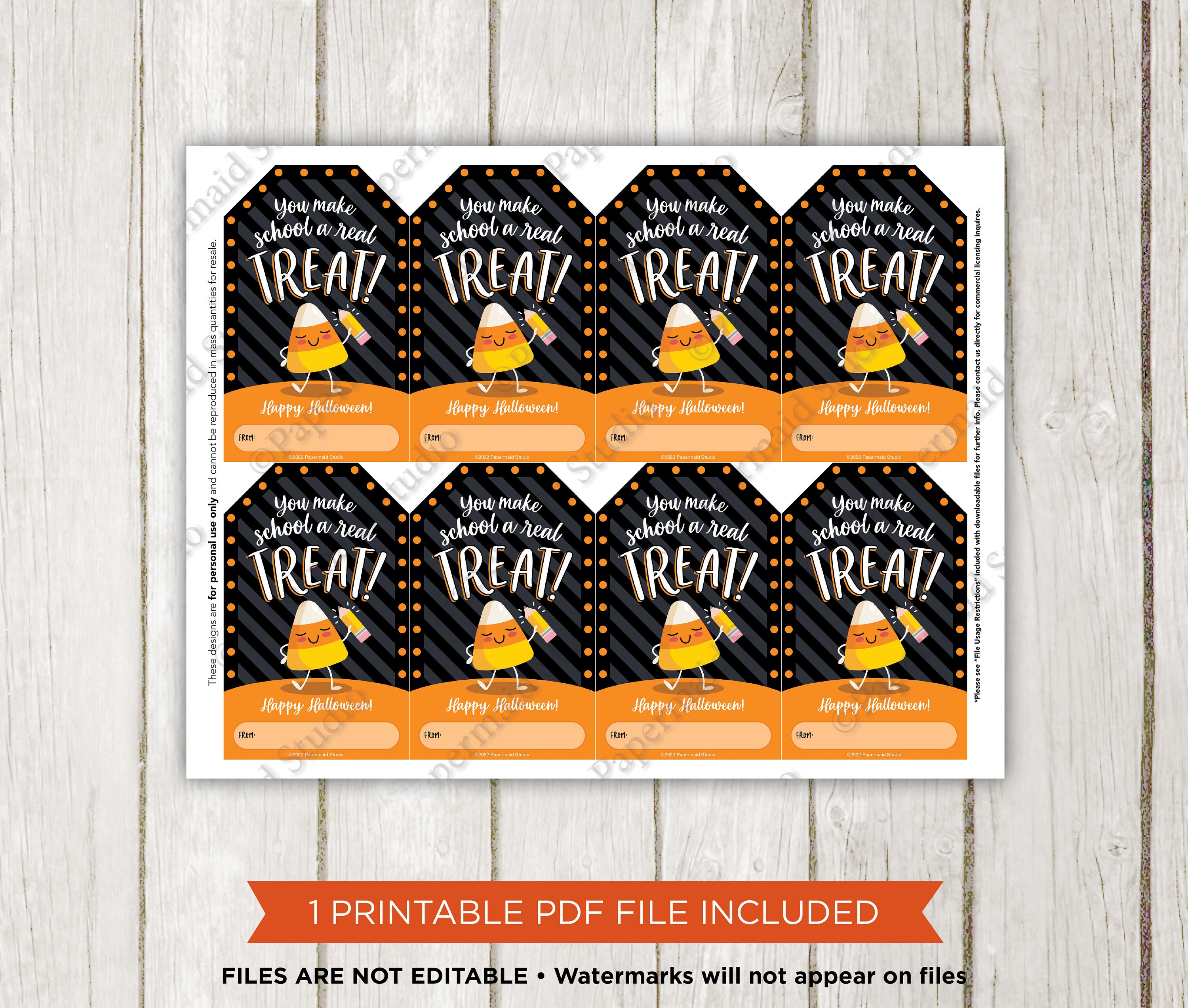 Halloween Teacher Gift Tag Printable - Teacher Halloween Gift Tag ...
