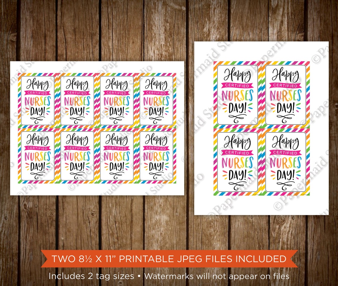 Certified Nurses Day Gift Tag Printable - Nurse Appreciation Thank You ...