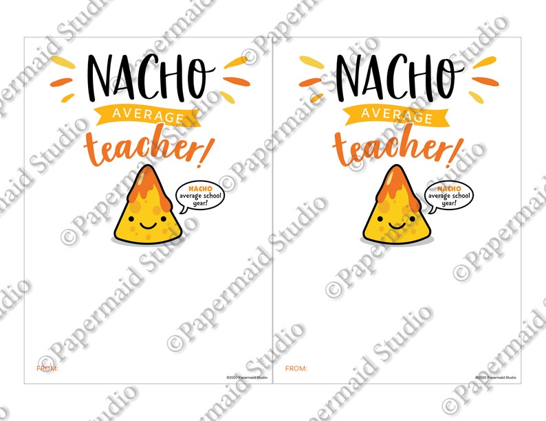 PRINTABLE Teacher Thank You Card Taco Gift Card Holder for - Etsy