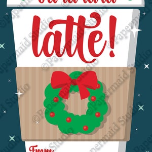 PRINTABLE Coffee Themed Christmas Card -- Coffee Holiday Card -- Coffee ...