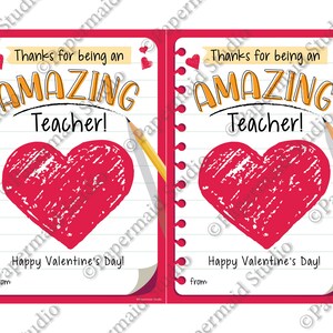PRINTABLE Teacher Valentine's Day Card Gift Card Holder - Amazon ...