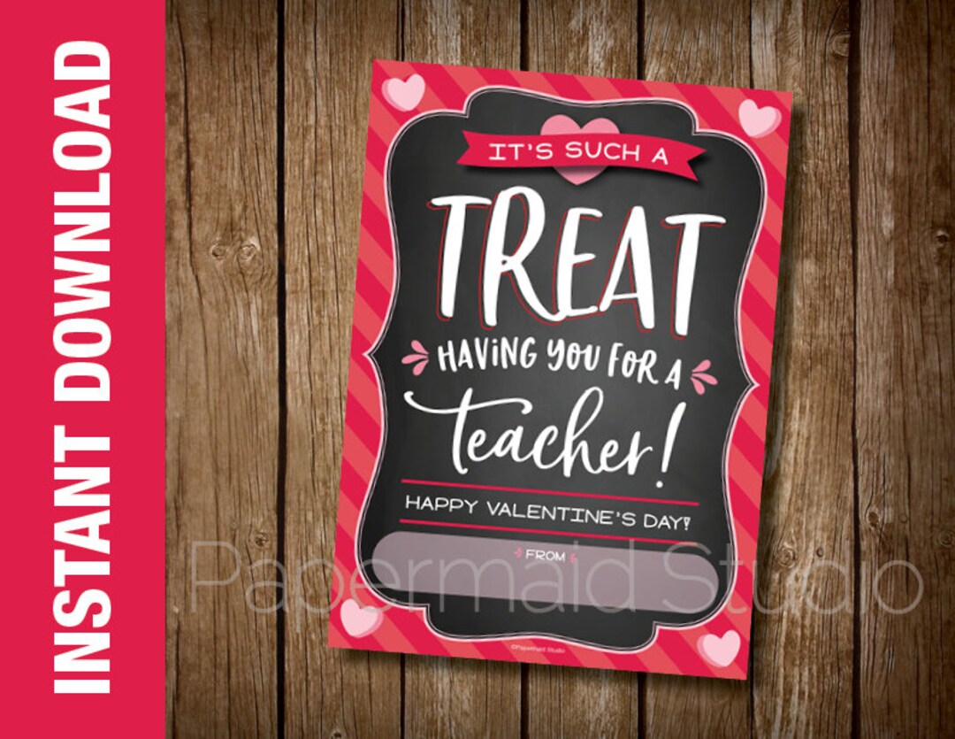 PRINTABLE Teacher Valentine Card Teacher Valentine's Day - Etsy
