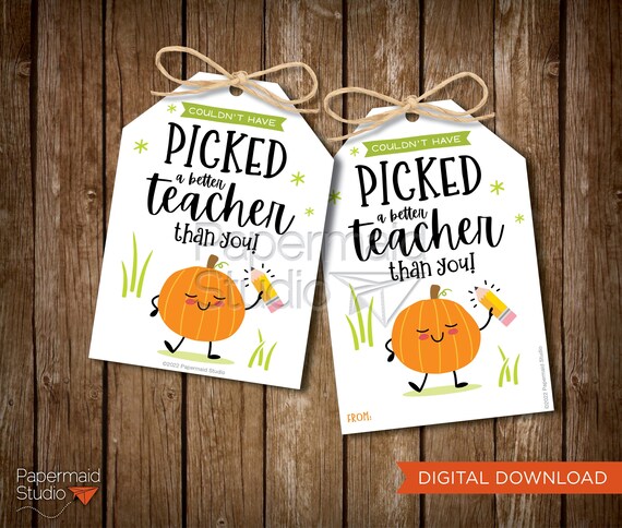 Halloween Teacher Gift Tag Printable Teacher Halloween Tag - Etsy