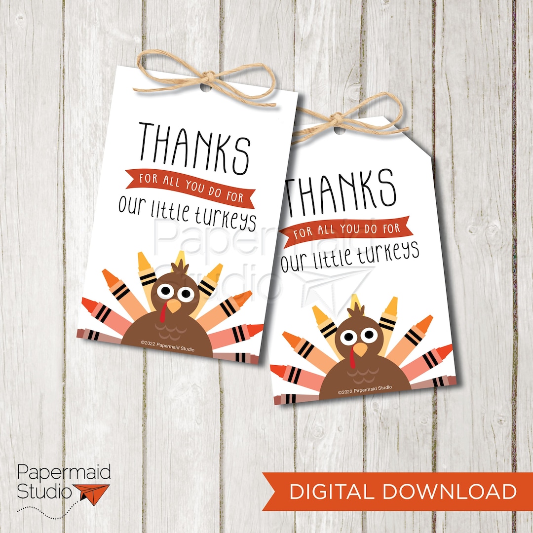 Teacher Thanksgiving Gift Tag Printable - School Teacher Thanksgiving ...