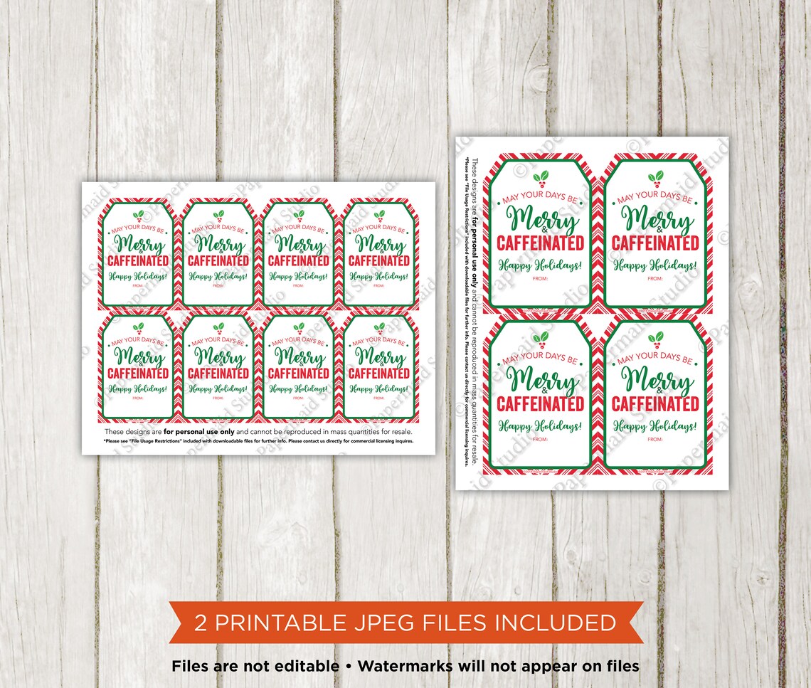 Christmas Coffee Gift Tag Printable Teacher Christmas Gift - Etsy