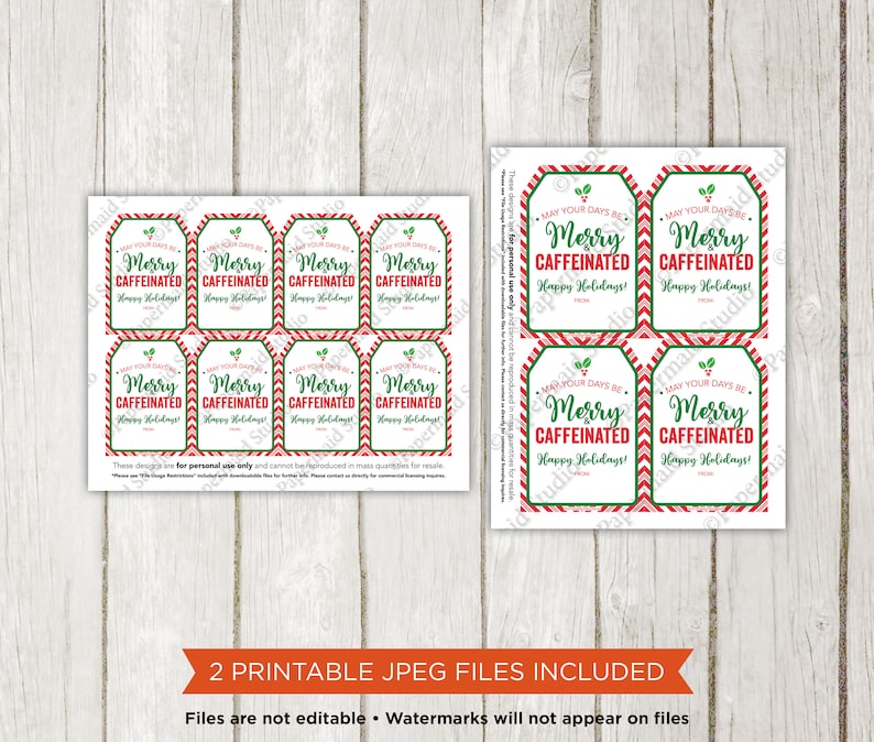 Christmas Coffee Gift Tag Printable Teacher Christmas Gift - Etsy