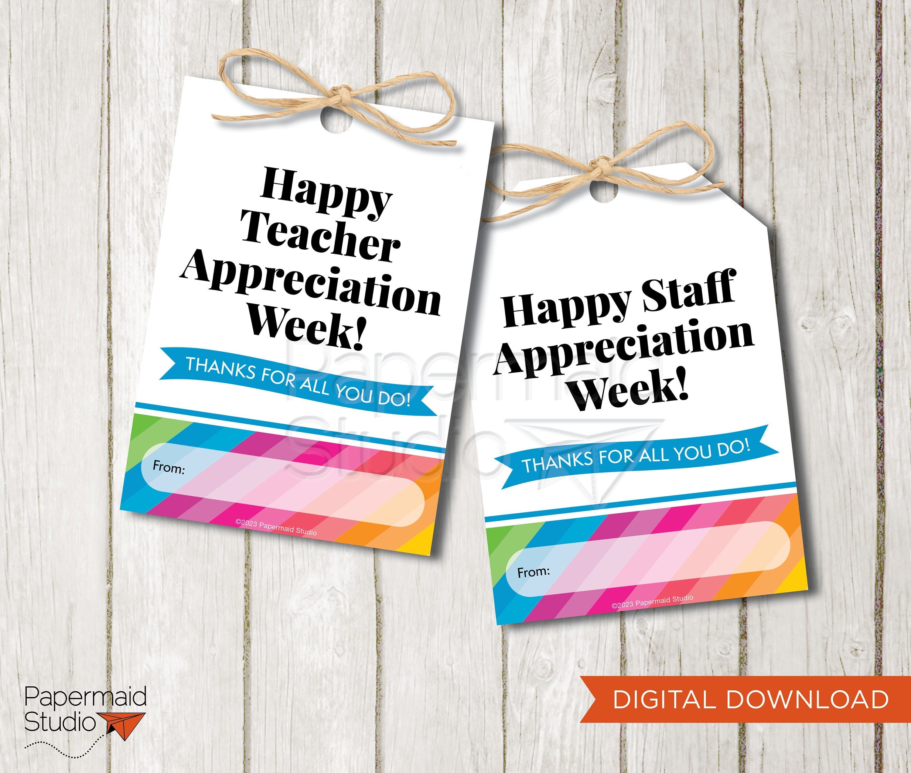 Teacher Appreciation Gift Tag Teacher Staff Gift Teacher - Etsy