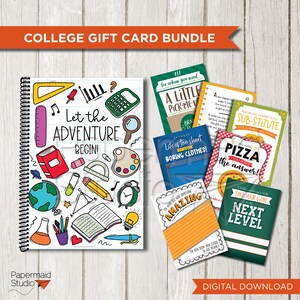 College Student Gift Card Book Printable Bundle College Survival Kit ...
