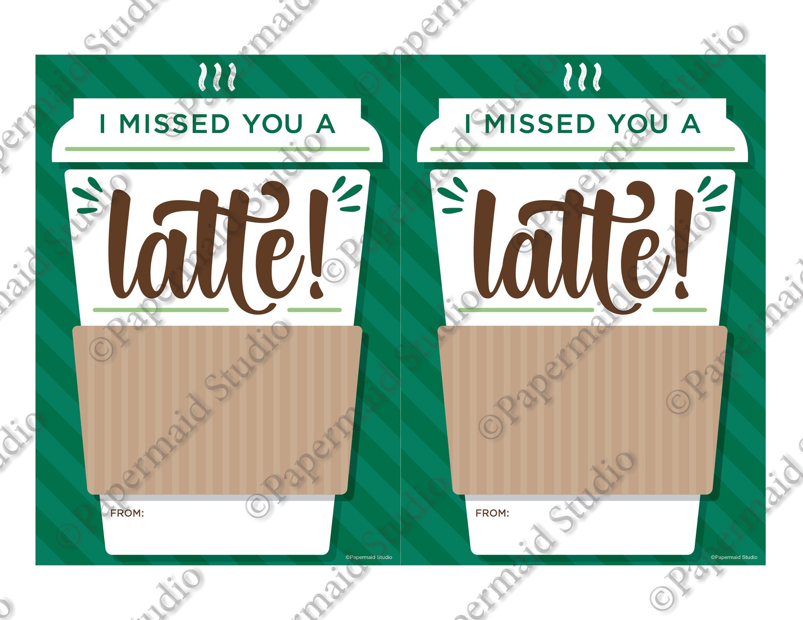 PRINTABLE I Missed You a Latte Coffee Gift Card Holder | Etsy