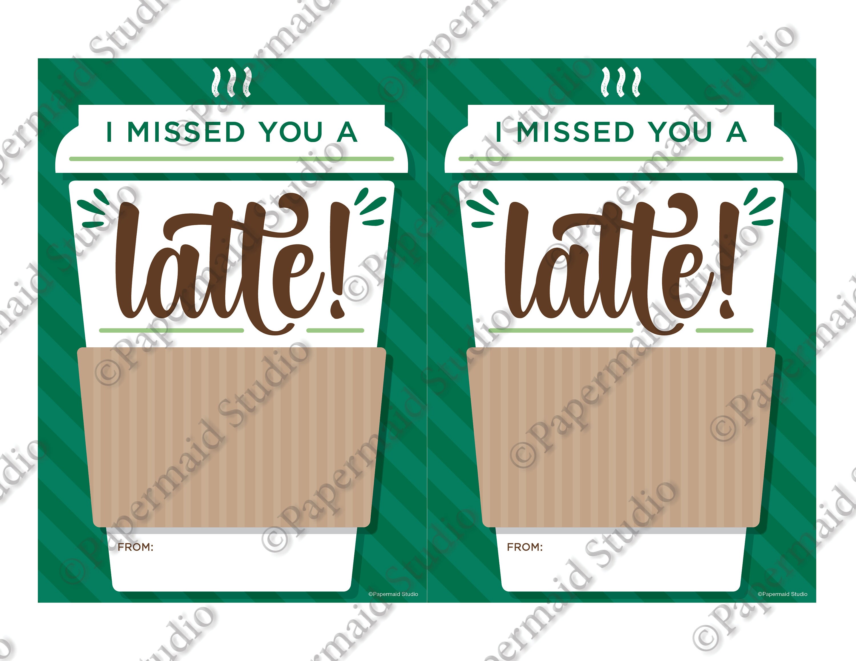 PRINTABLE I Missed You a Latte Coffee Gift Card Holder - Coworker We ...