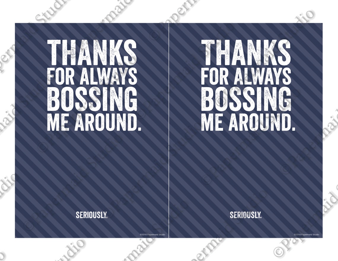 PRINTABLE Boss's Day Card Boss Birthday Card Funny - Etsy