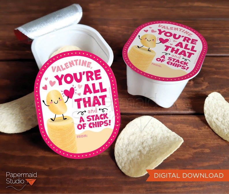 Valentine Chip Labels Printable Valentines for Snack Size - Etsy