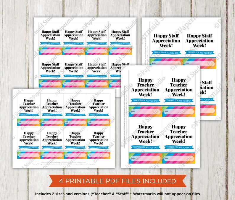 Teacher Appreciation Gift Tag Teacher Staff Gift Teacher - Etsy