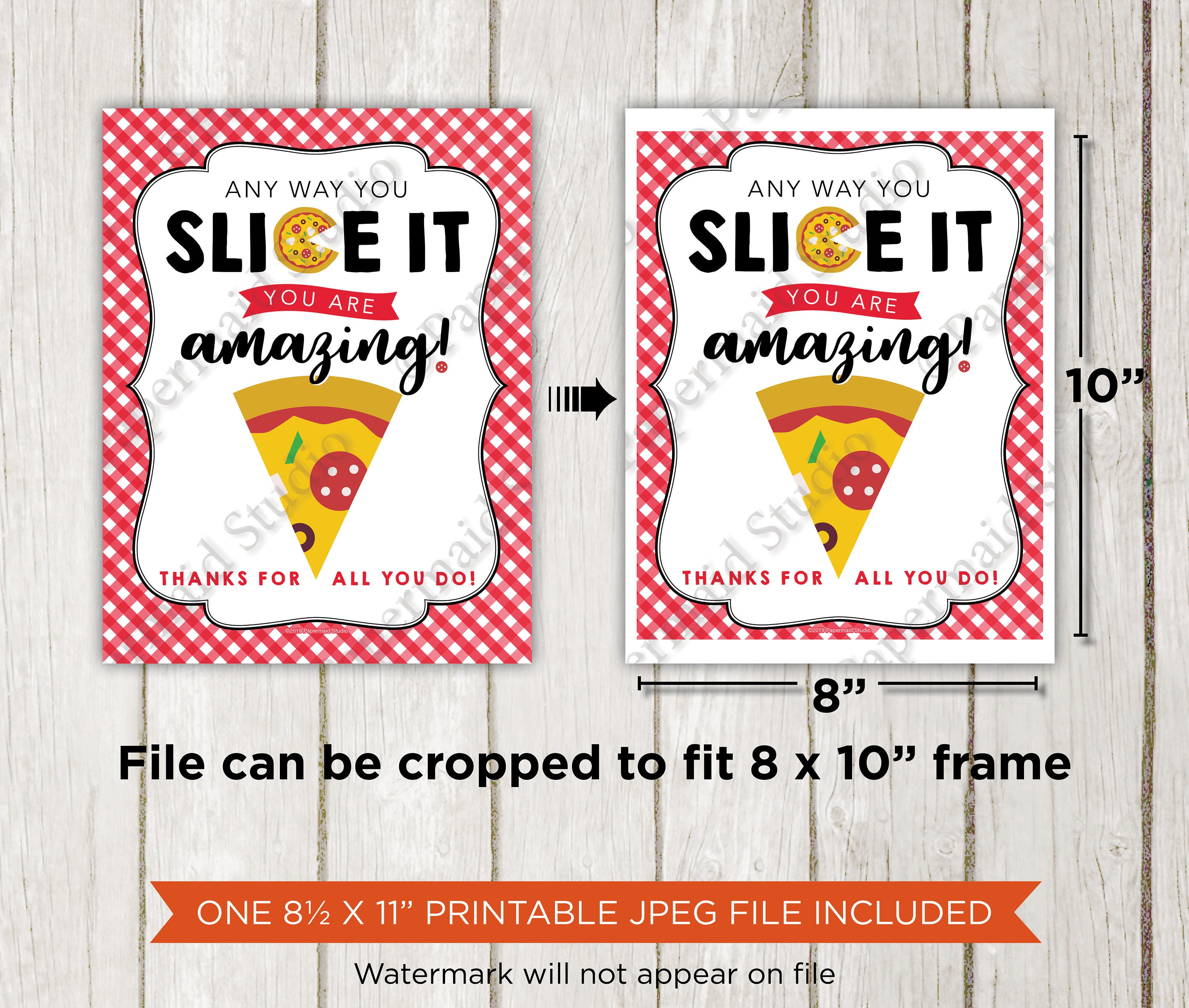 Employee Appreciation Printable - Pizza Teacher Appreciation Gift ...