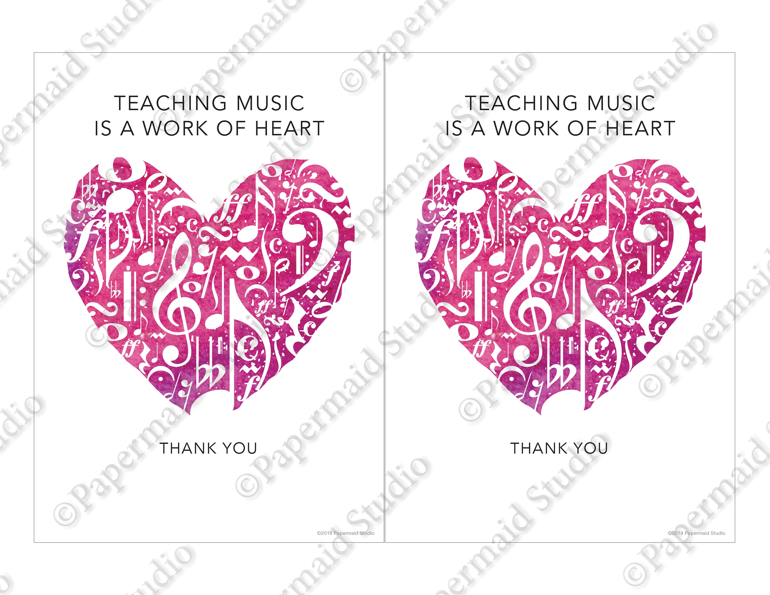 PRINTABLE Music Teacher Valentine's Day Card Valentine - Etsy