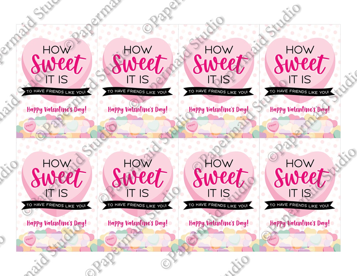 PRINTABLE Valentine's Day Candy Hearts Gift Tag - Etsy