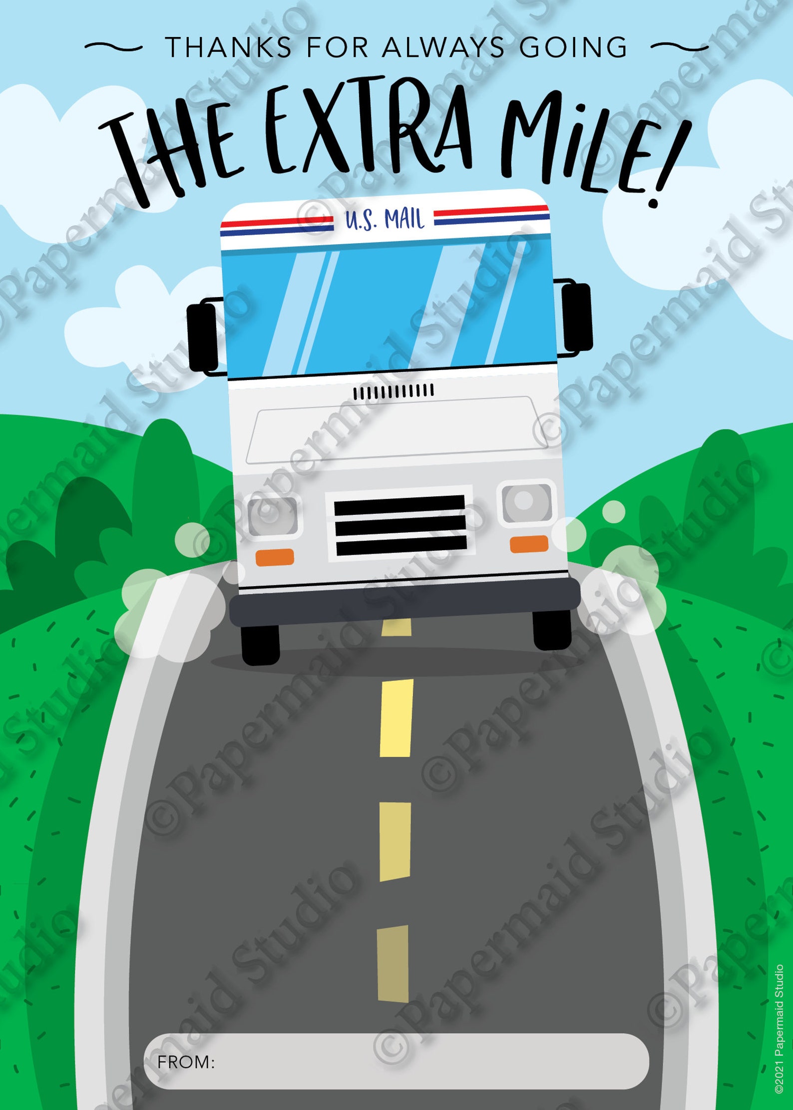 PRINTABLE Letter Carrier Thank You Card Postal Worker | Etsy