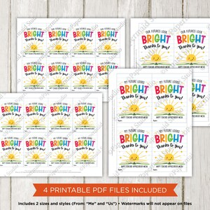 Teacher Appreciation Gift Tag Printable - Teacher Appreciation Card ...