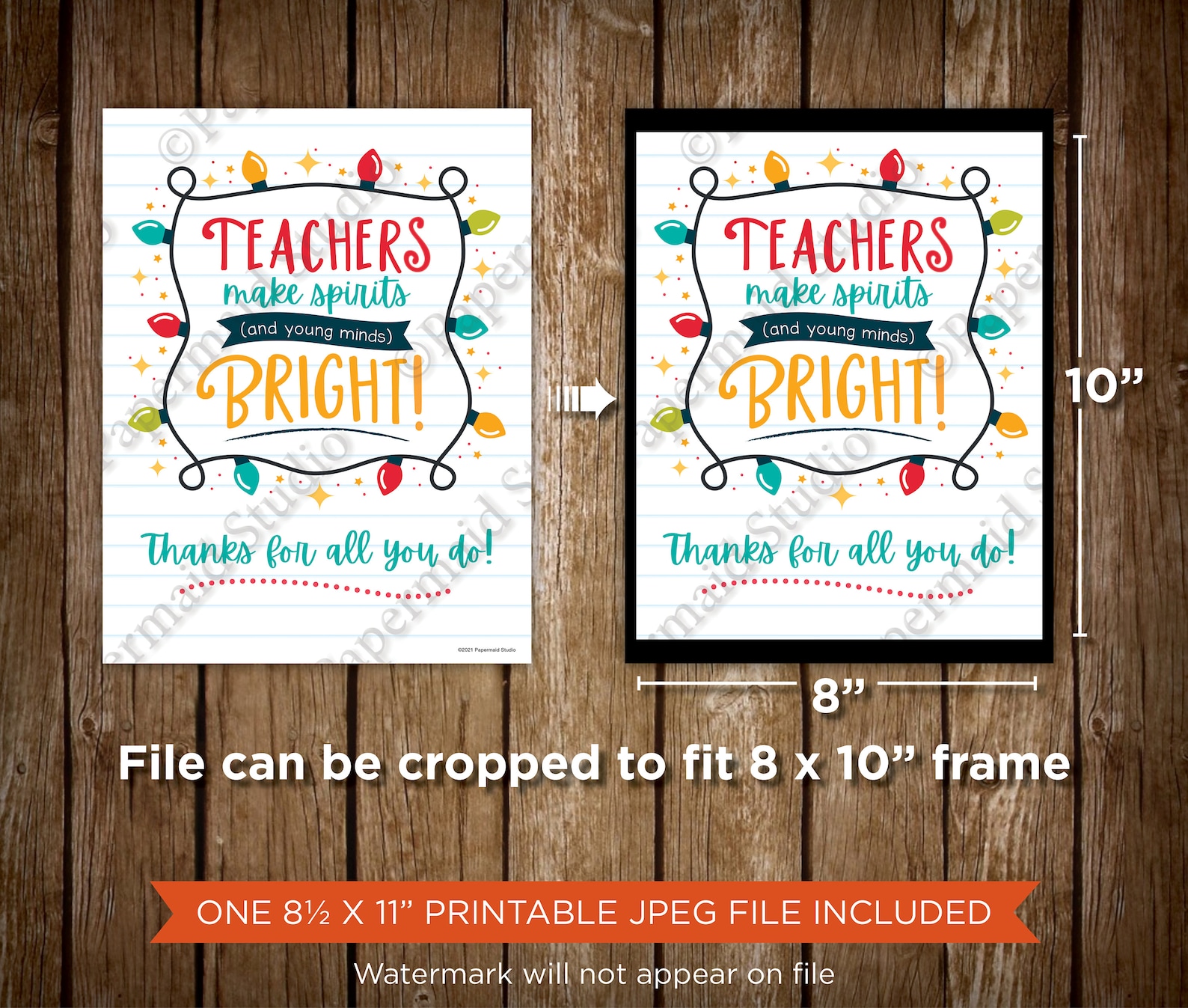 Teacher Christmas Sign Printable Teacher Christmas Gift - Etsy