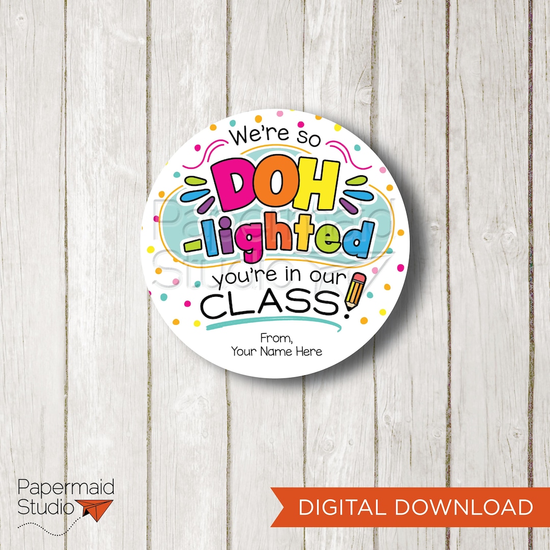 Play Dough Tag Printable - First Day of School Sensory Gift - Welcome ...