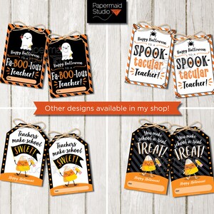 Halloween Teacher Gift Tag Printable - Teacher Halloween Gift Tag ...