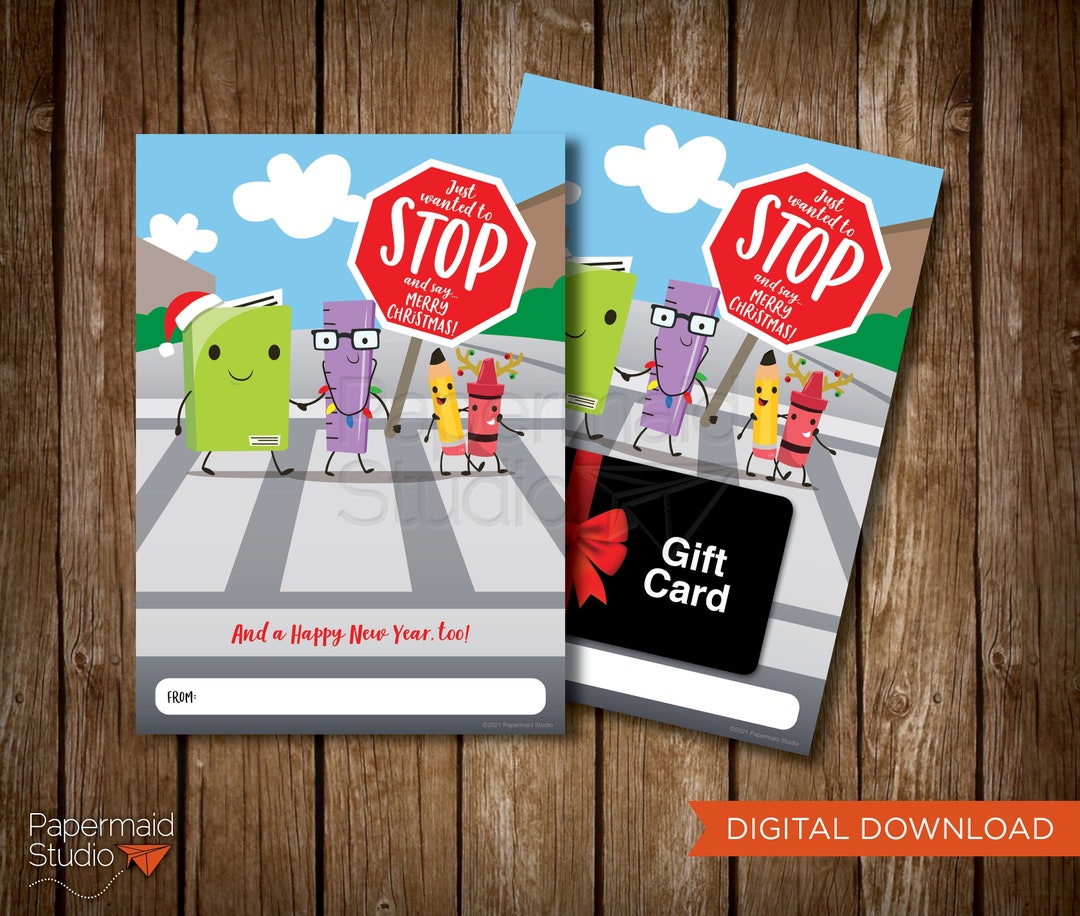 Crossing Guard Christmas Card Printable - Crossing Guard Thank You Gift ...