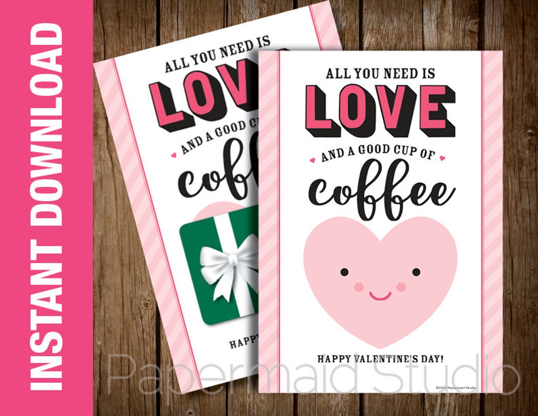 PRINTABLE Coffee Valentine - Valentine's Day Card - Valentine Card ...