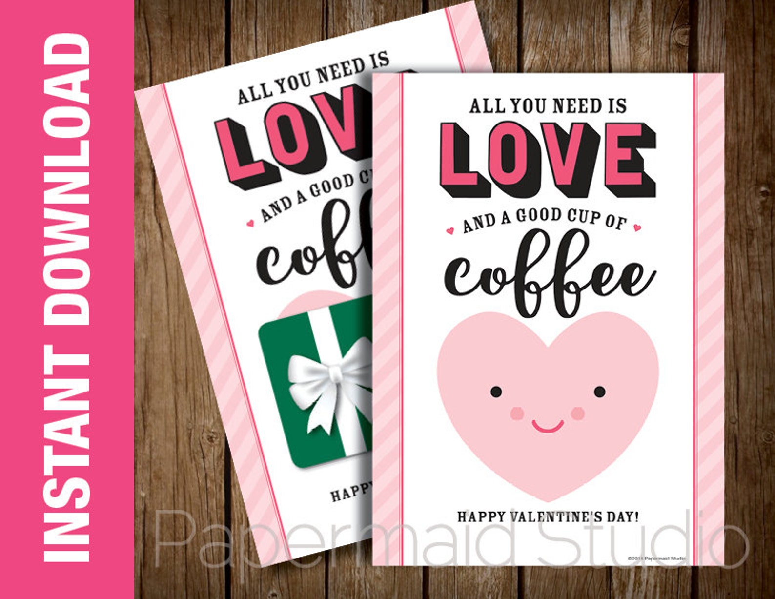 PRINTABLE Coffee Valentine Valentine's Day Card - Etsy