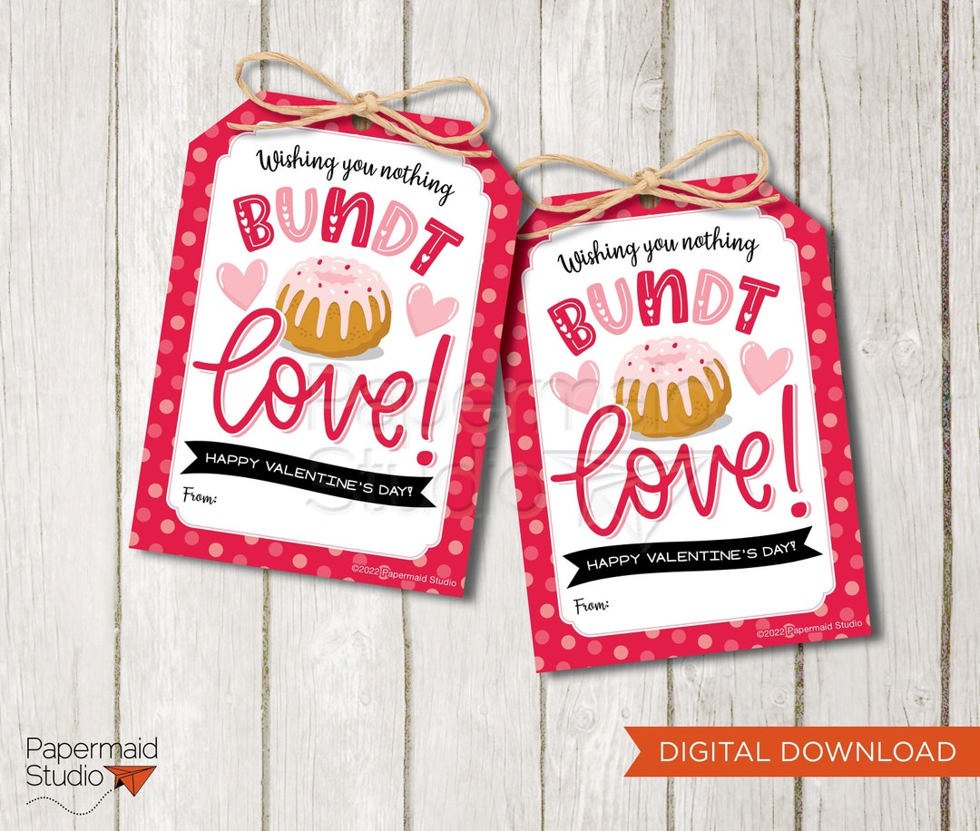 Bundt Cake Tag - Bundt Cake Valentine Tag - Bundt Valentine - Nothing ...
