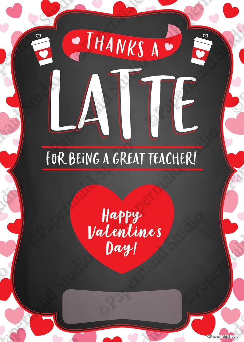 PRINTABLE Teacher Valentine's Day Coffee Gift Card Holder - Etsy