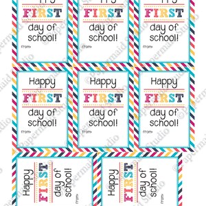 PRINTABLE Back to School Gift Tag -- Teacher Card -- First Day of ...