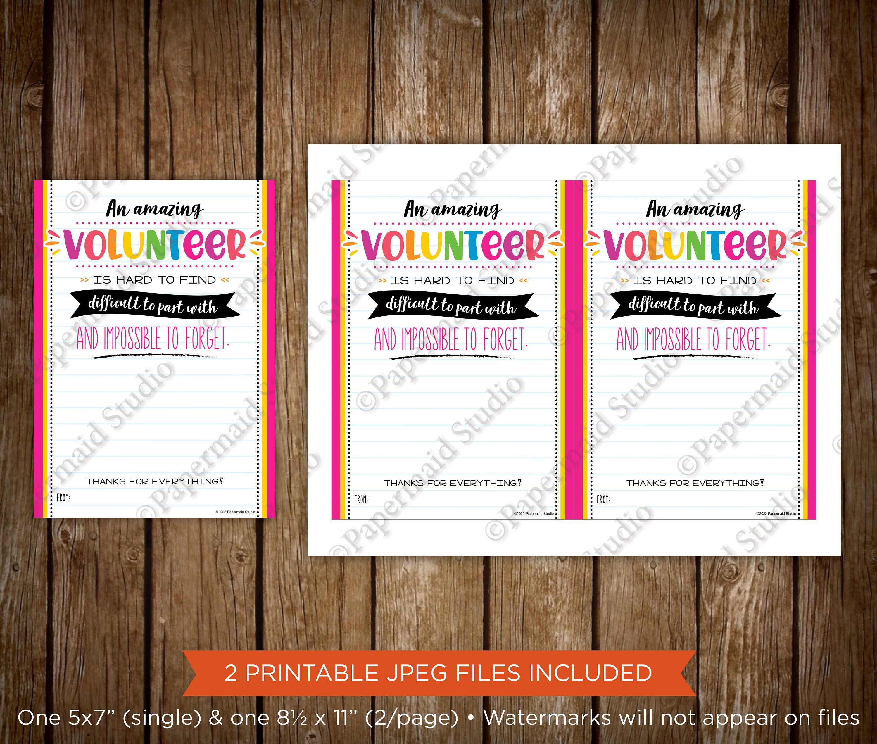 Volunteer Thank You Card Printable Gift Card Holder Class - Etsy