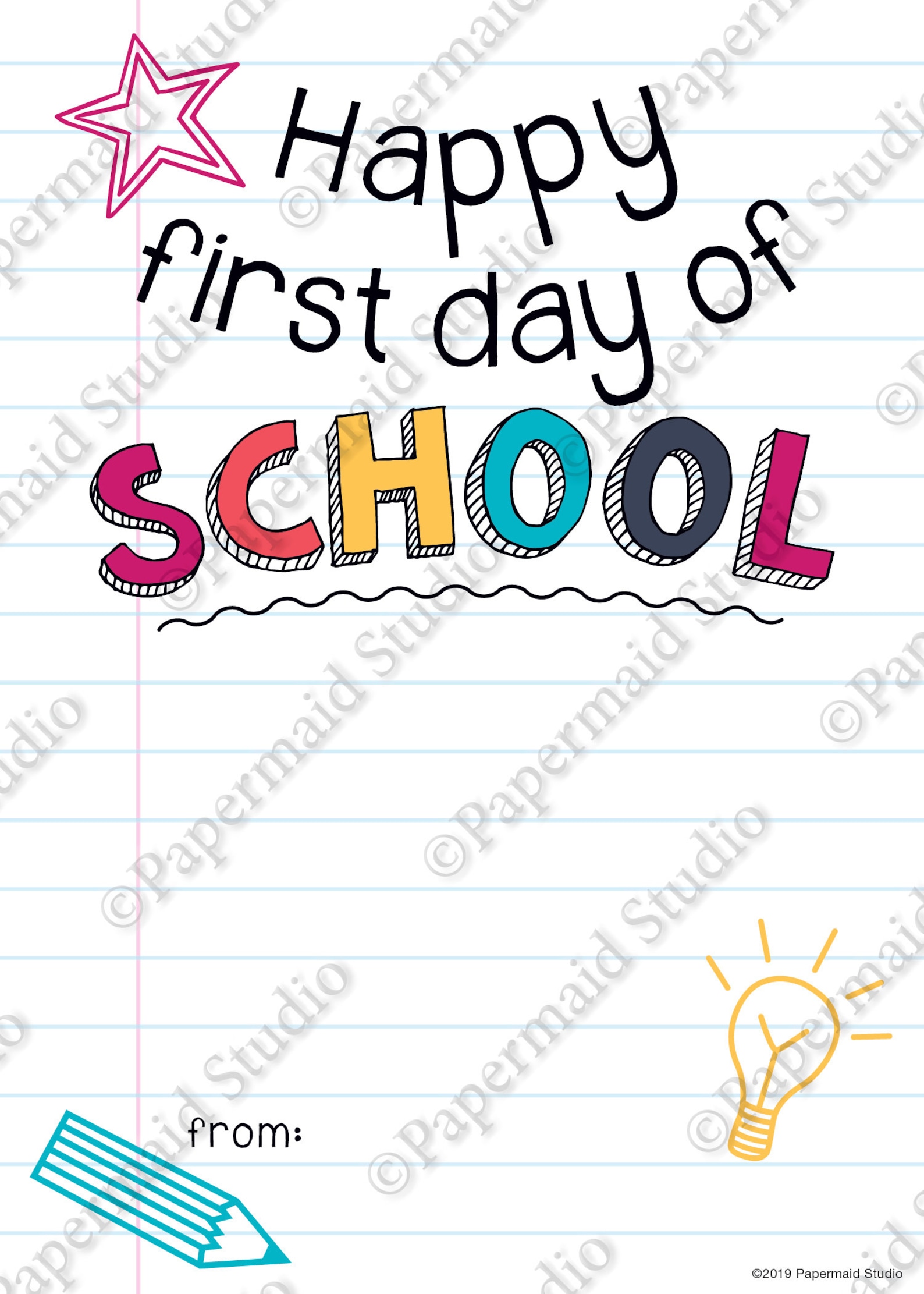 PRINTABLE Back to School Teacher Gift Card Holder - First Day of School ...