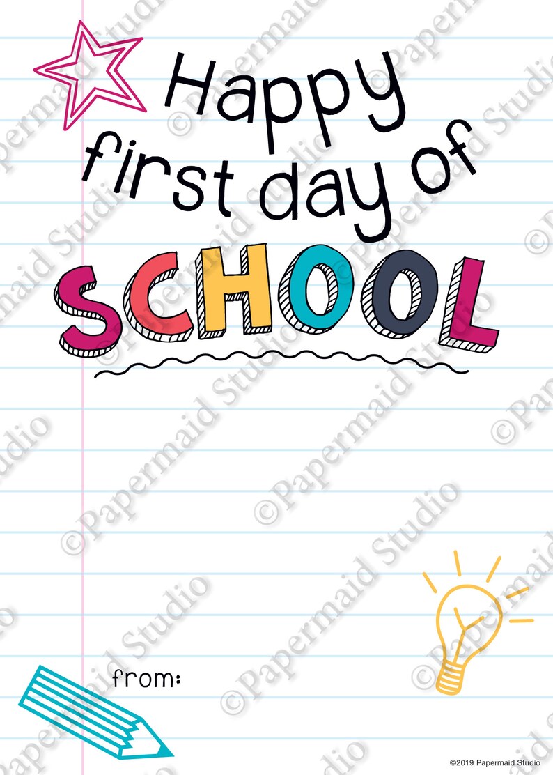 PRINTABLE Back to School Teacher Gift Card Holder - First Day of School ...