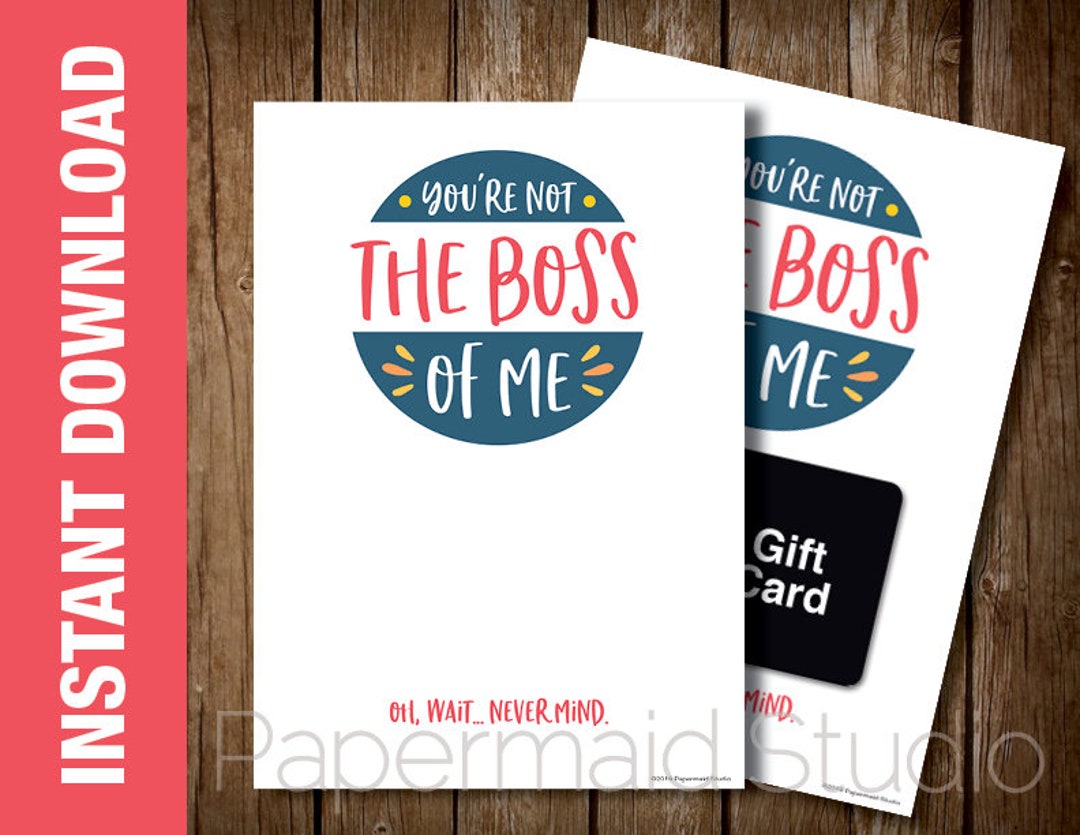 PRINTABLE Thank You Gift Card Holder - Boss's Day Card - Employee Thank ...