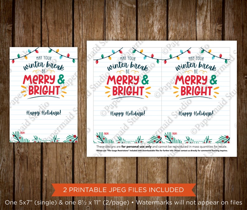 Teacher Christmas Gift Card Holder Printable Staff Christmas - Etsy