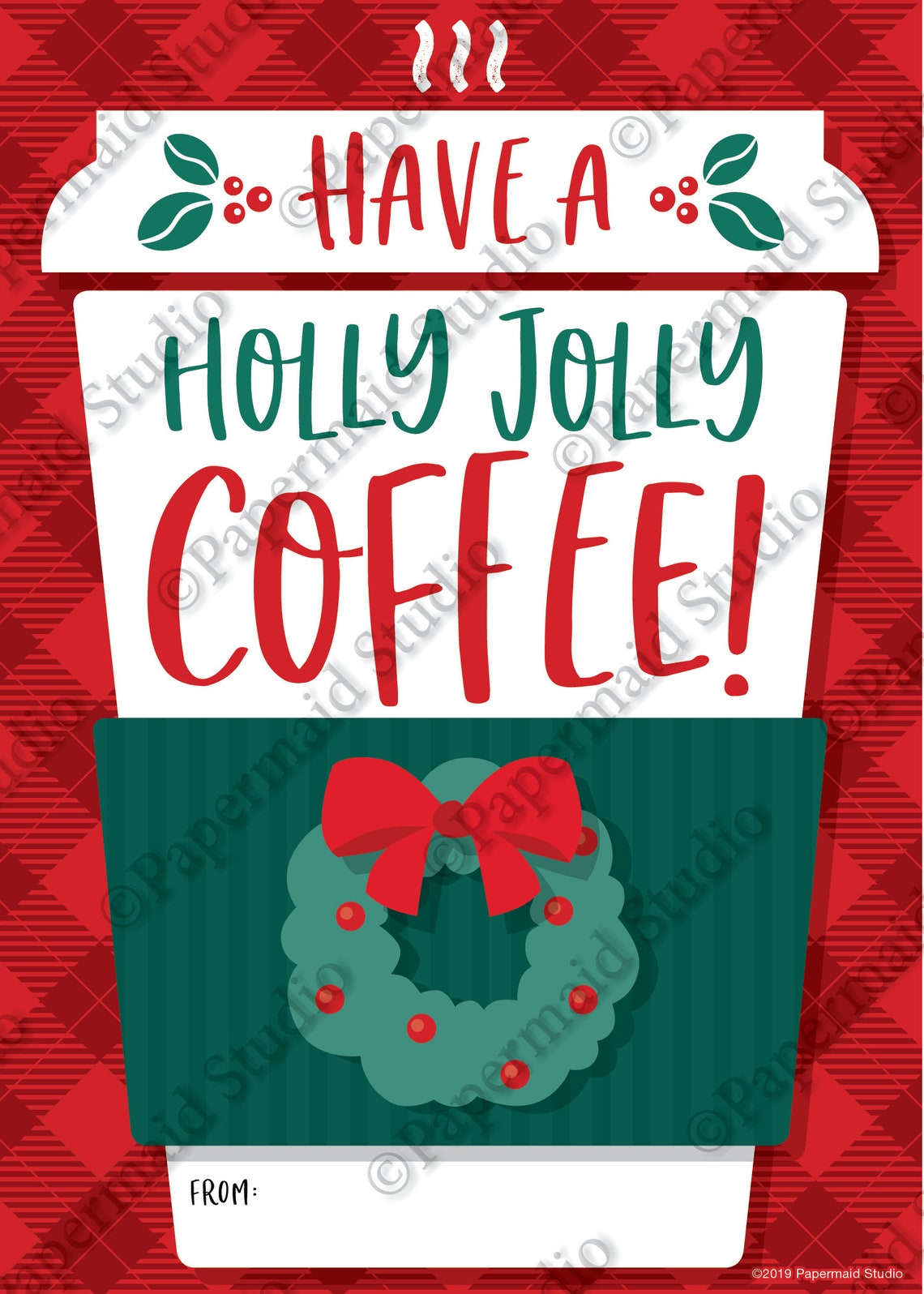 PRINTABLE Christmas Coffee Gift Card Holder Teacher | Etsy
