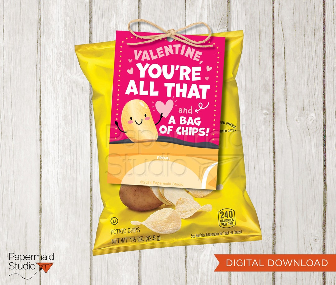 Valentine Chip Labels - Printable Valentines for Snack Size Chips ...