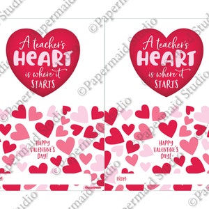 PRINTABLE Teacher Valentine Card - Teacher Valentines Gift Card Holder ...