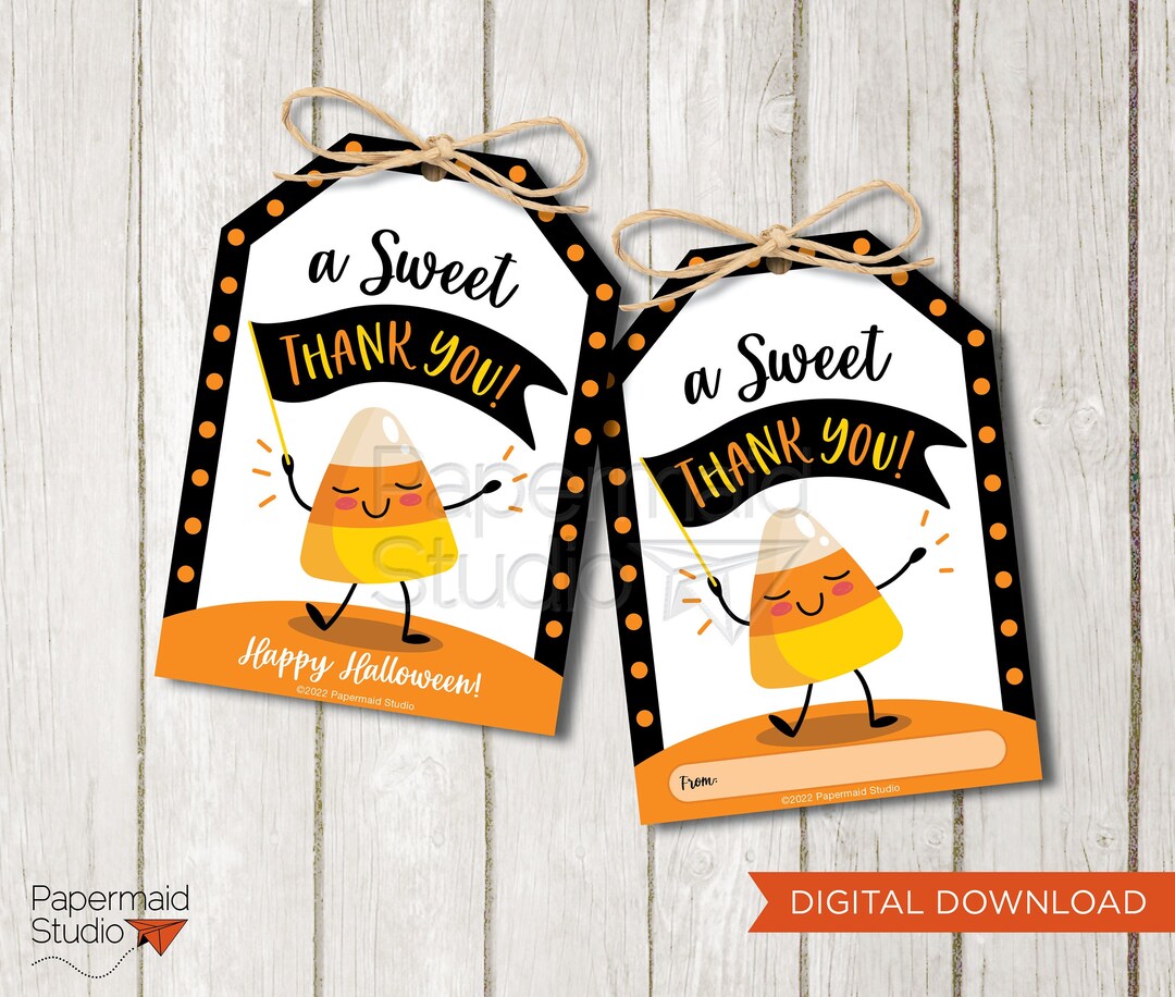 Halloween Thank You Tag Printable - Halloween Thank You Card - Staff ...