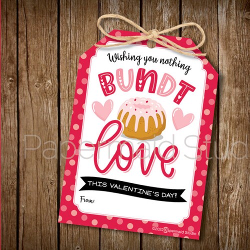 Valentine's Day Cookie Gift Tag Printable Valentines - Etsy