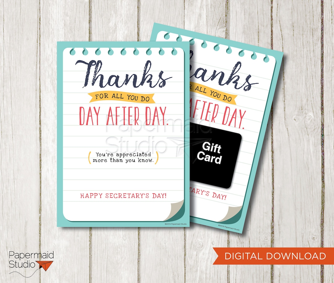 Secretary's Day Gift Printable - Employee Appreciation Gift - Staff ...
