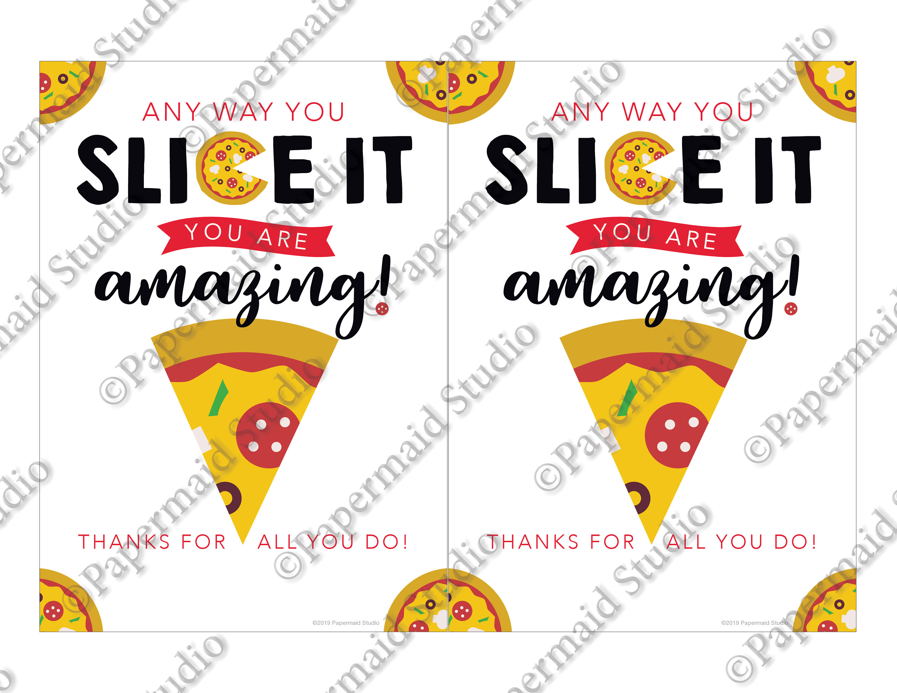 PRINTABLE Teacher Thank You Card Pizza Gift Card Holder for | Etsy