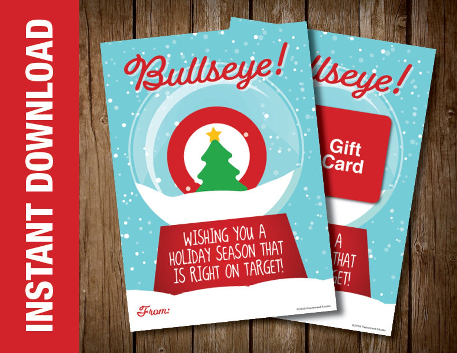 PRINTABLE Bullseye Christmas Card Holiday Card Retail | Etsy