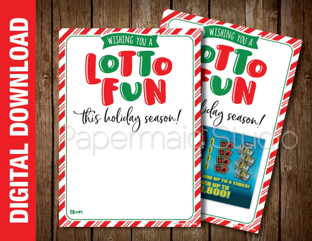 Printable Lottery Ticket Christmas Card - Teacher Christmas Gift Card ...