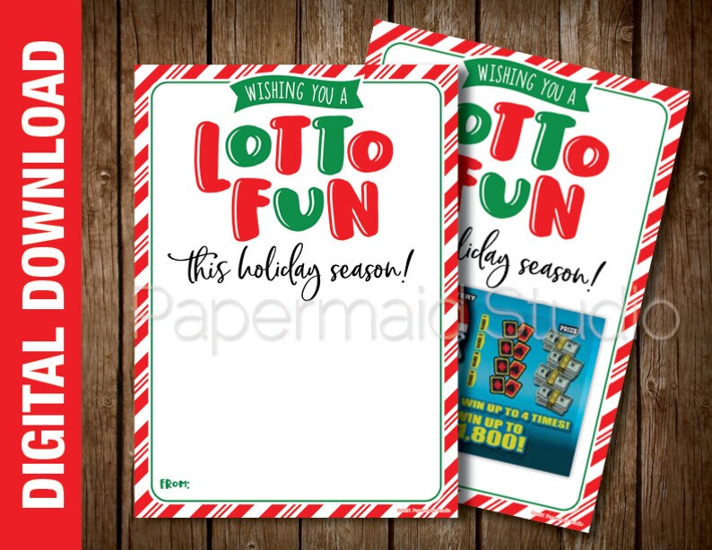 Printable Lottery Ticket Christmas Card - Teacher Christmas Gift Card ...