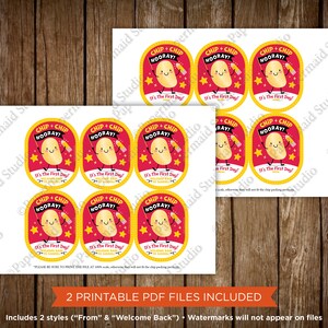First Day of School Chip Labels - Printable Snack Size Chips Tags ...